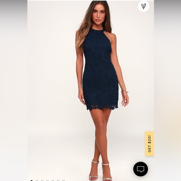 Lulus | Dresses | Lulus Love Poem Navy Blue Lace Mini Dress Size Large ...